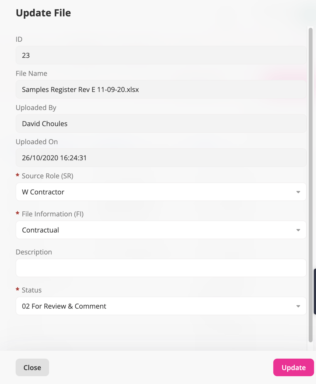 How to update a file's custom field values How to update a file's custom field values